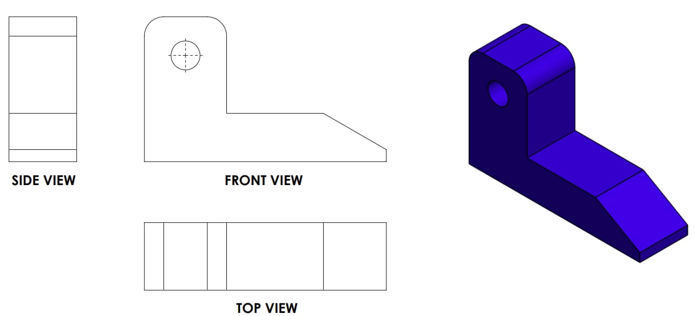 First Angle Projection in Engineering Drawings | MECHHEART